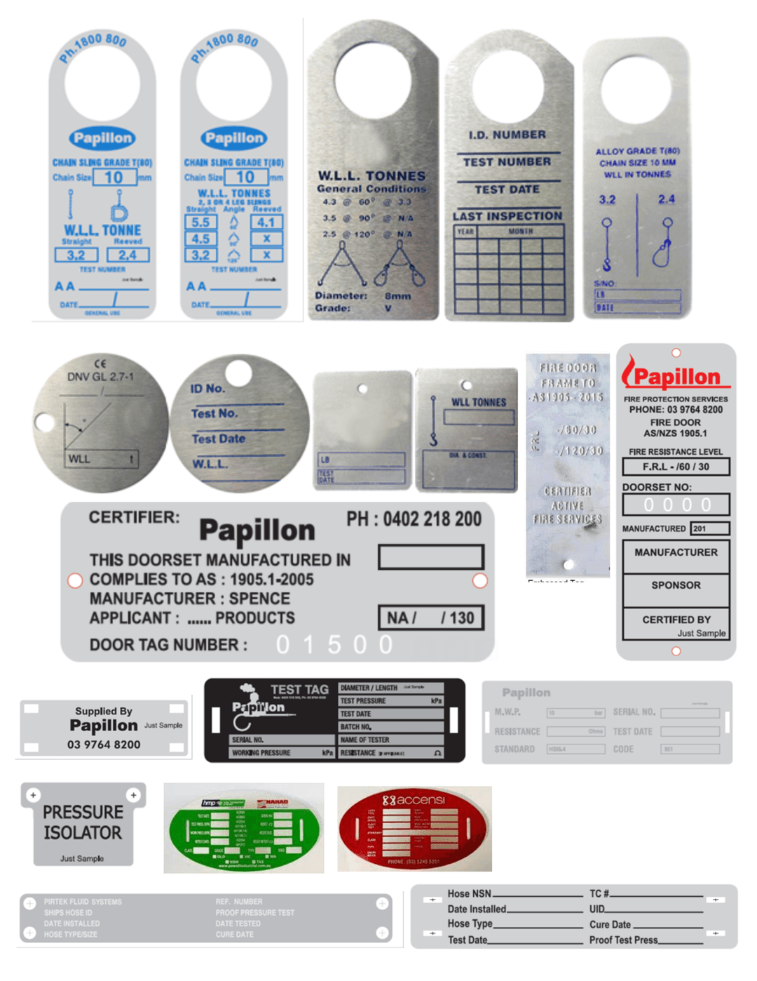 Fire Door Tags | Labels & Tags | Nameplates Australia
